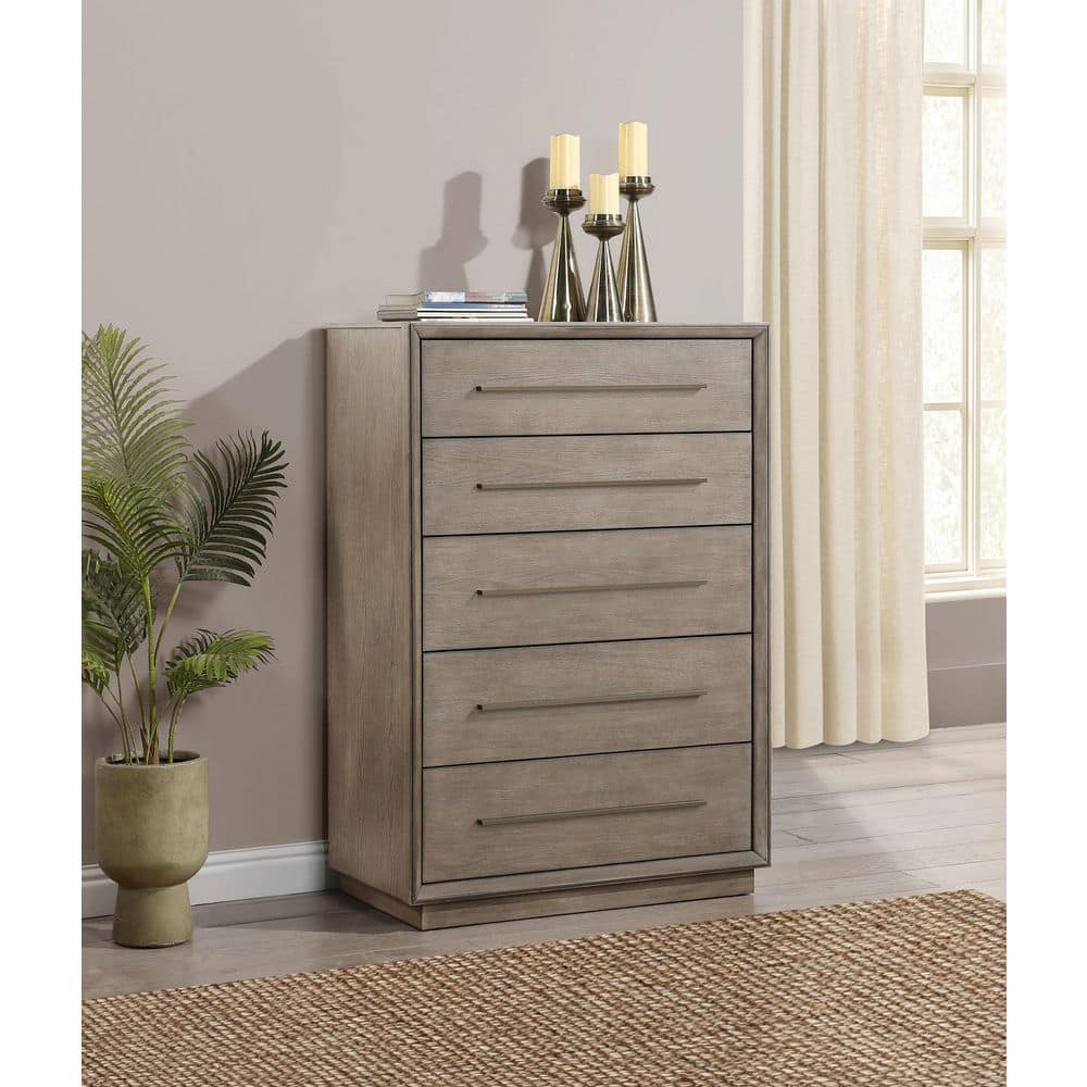 Coaster Durango Taupe Oak 5-drawer 38 in. Chest of Drawers 223275 - The ...