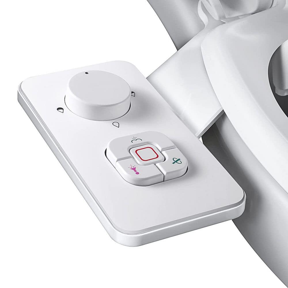 Wudkey White Cold Water Toilet Seat Bidet Attachment with Pressure ...