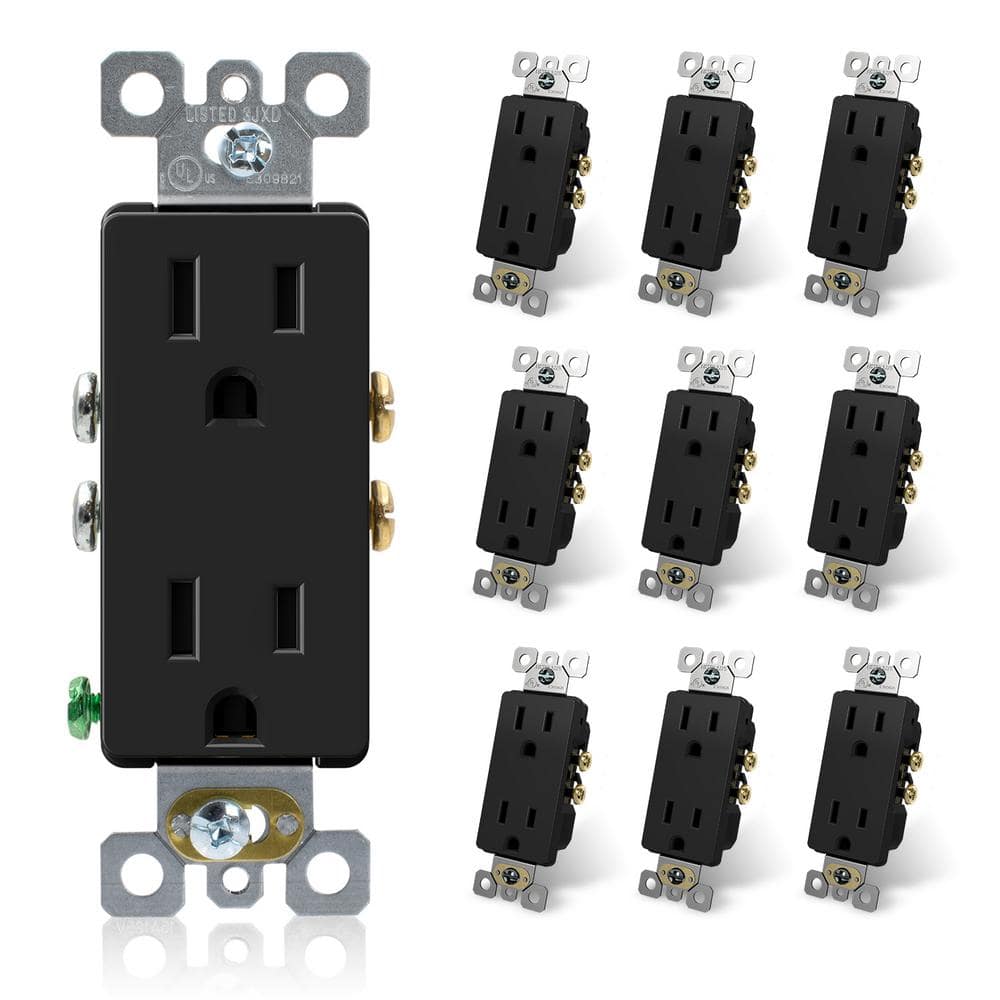 ELEGRP Decorative 15 Amp 125-Volt Residential Grade Self Grounding ...