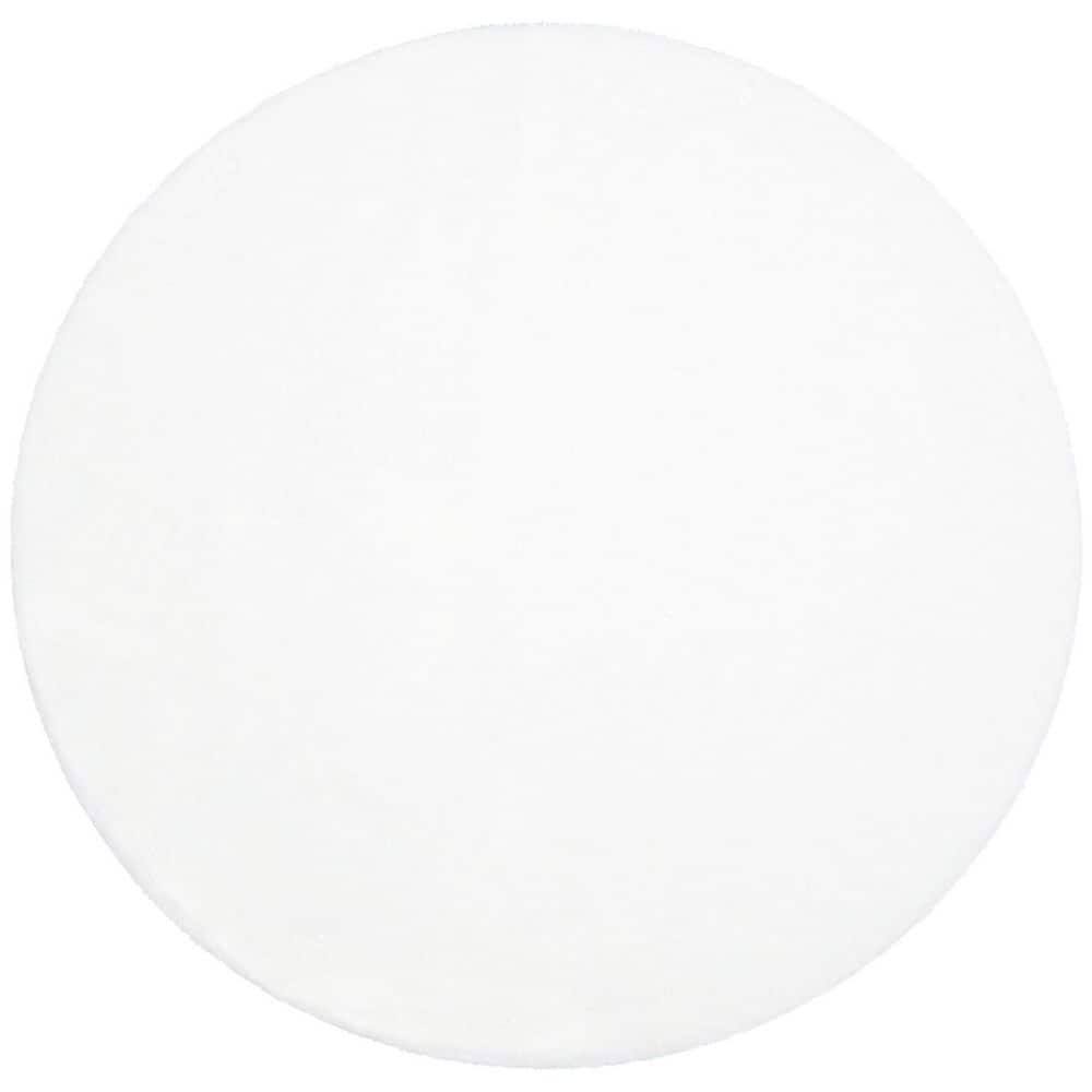 Nourideaux White Round Rug 6 ft. Circle Rug Fluffy Faux Fur Rug Furry ...