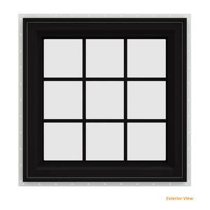 JELD-WEN 30 in. x 30 in. V-4500 Series Bronze FiniShield Vinyl Left ...