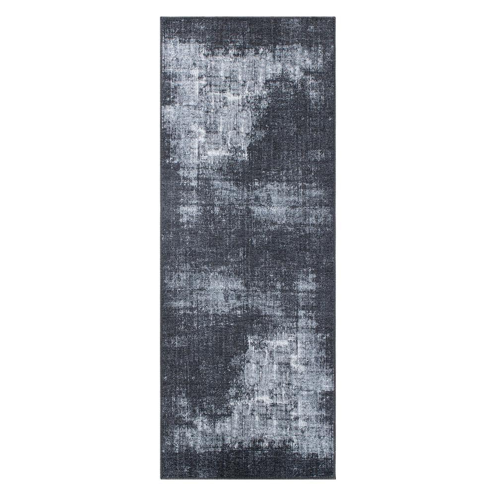 World Rug Gallery Contemporary Distressed Abstract Machine Washable 2 ...