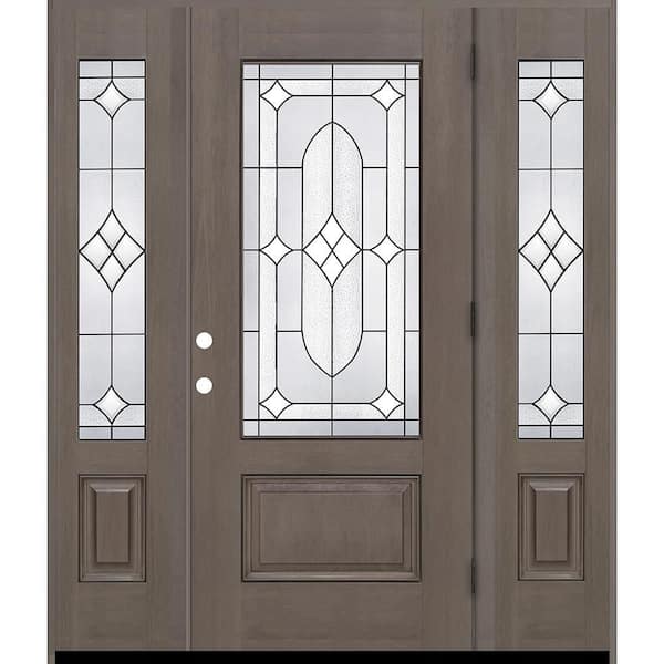 Steves & Sons Regency 64 in. x 80 in. 3/4L Axis Glass LHOS Ashwood ...