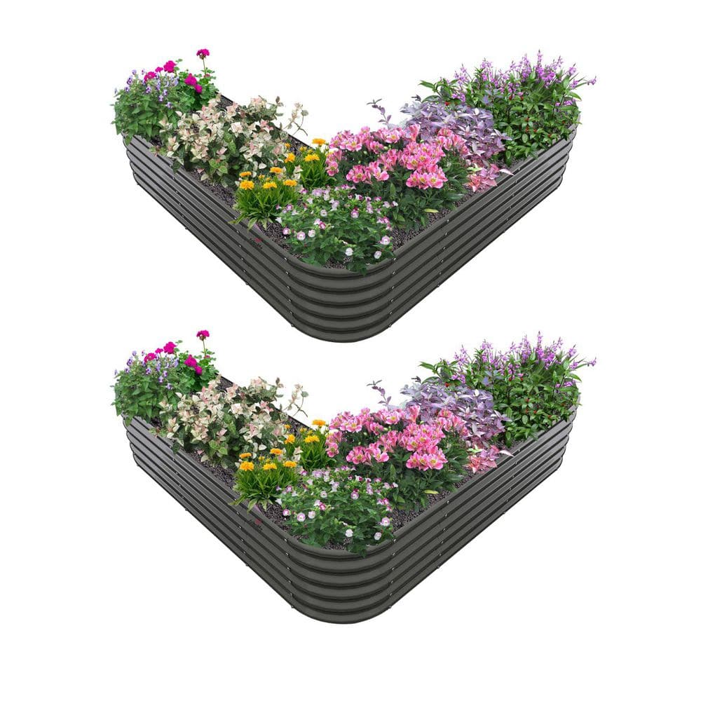 Zeus & Ruta 81 in. x 81 in. x 18 in. Quartz Grey Heart-Shaped Outdoor ...