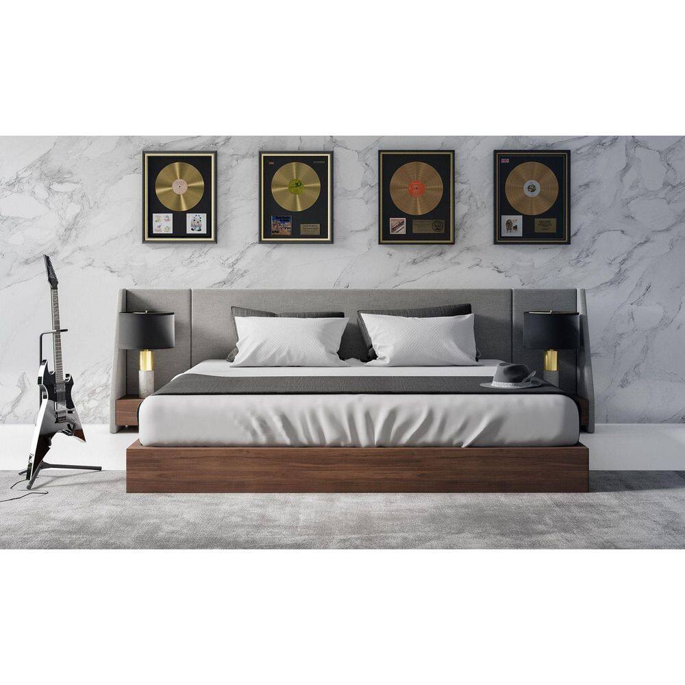 MR MODREST Nova Domus Janice Modern Brown Wood Frame Queen Platform Bed ...