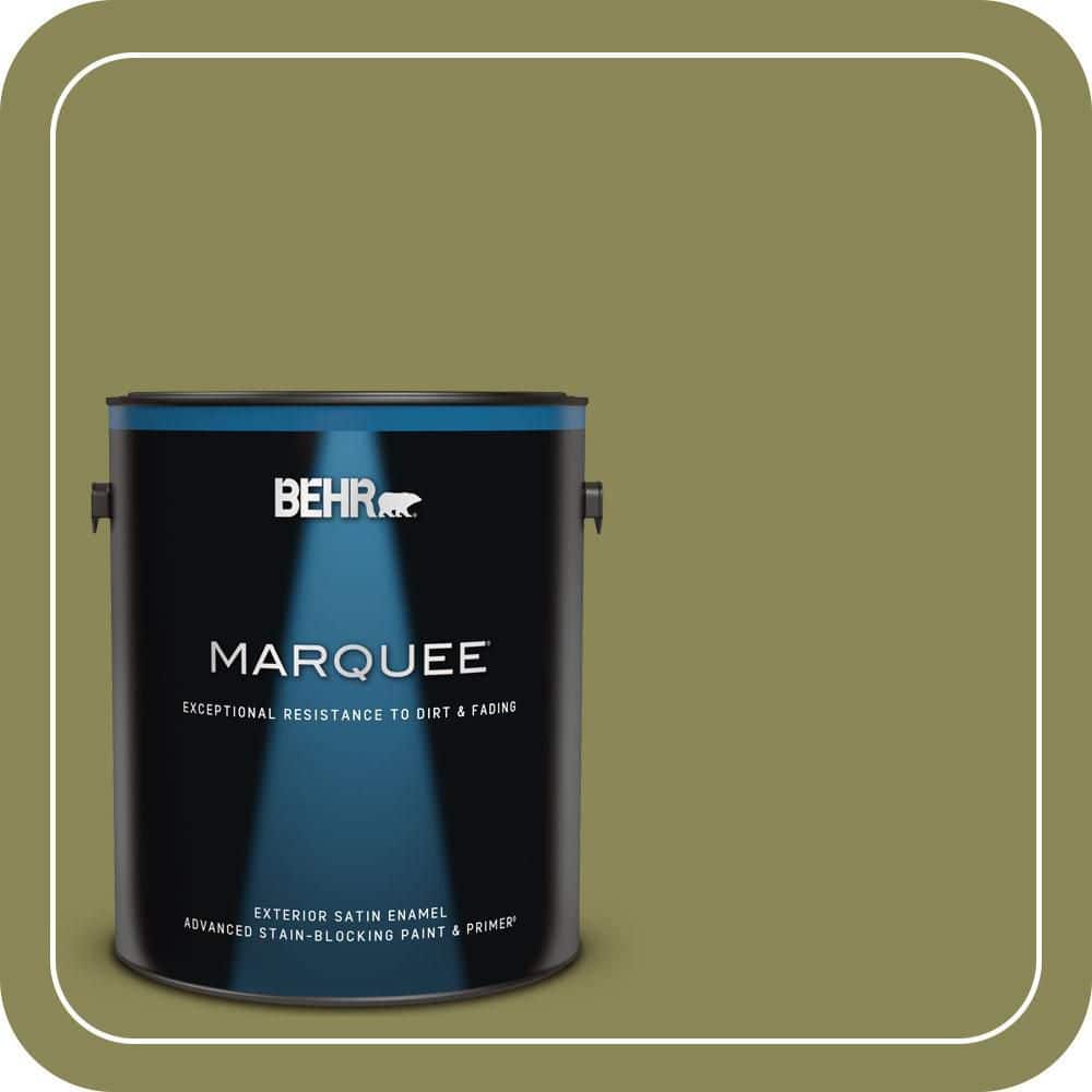 BEHR MARQUEE 1 gal. #S340-6 Fertile Green Satin Enamel Exterior Paint ...