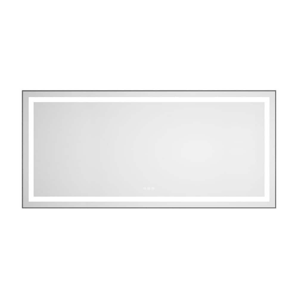 LIVACA 60 in. W x 28 in. H Rectangular Aluminum Framed LED Wall ...