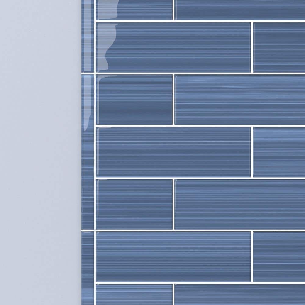 Bodesi Hand Painted Trim 1 in. x 12 in. Coastline 80 Glass tile (0.083 ...