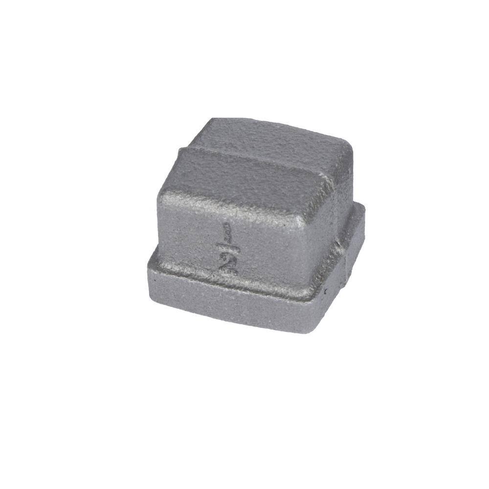 STZ 1/2 in. Black Iron Square Cap PDB SQCA-12 - The Home Depot