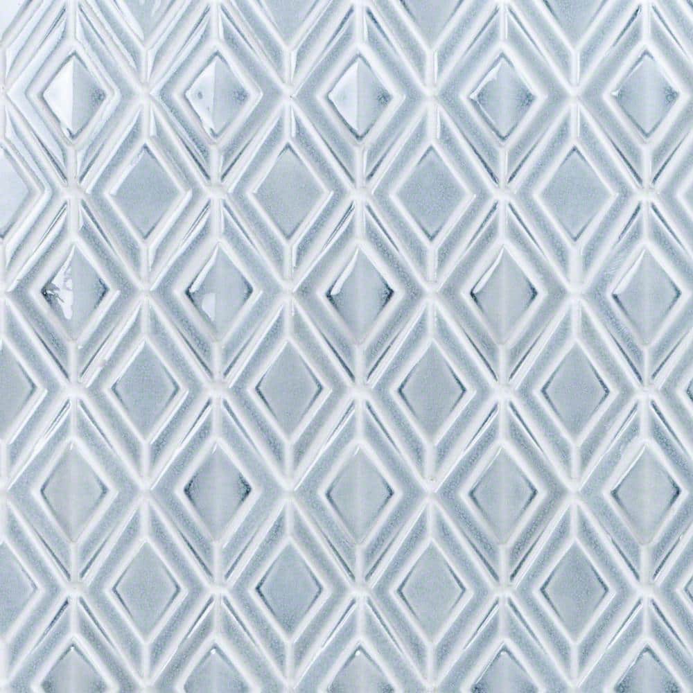 Ivy Hill Tile Delphi Jewel Arctic Blue 3 in. x 0.55 in. Crackled Glass ...