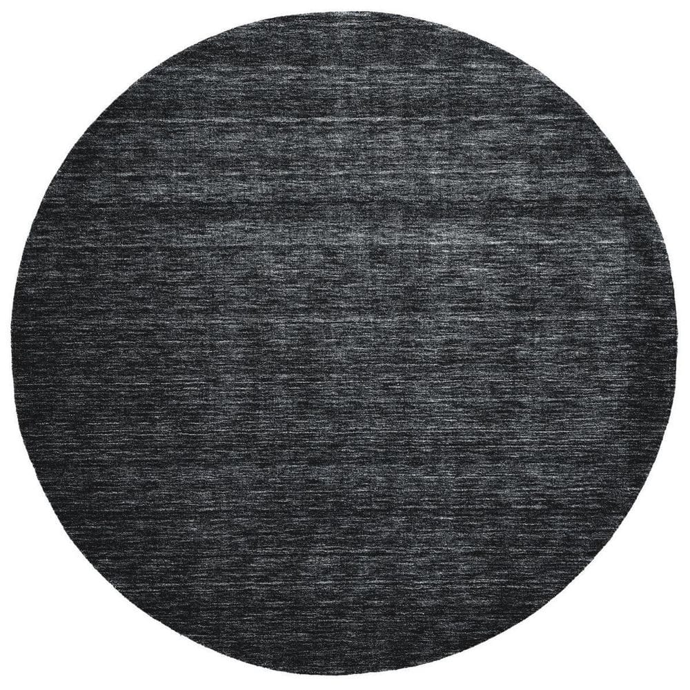 HomeRoots 10 ft. Round Black Solid Color Area Rug 2000511048 - The Home ...