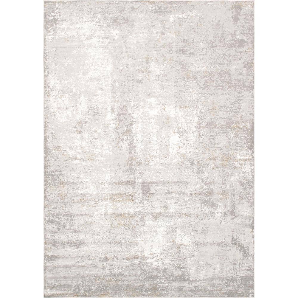 Pasargad Home Stella Light Grey 10 ft. x 14 ft. Abstract Area Rug pvha ...