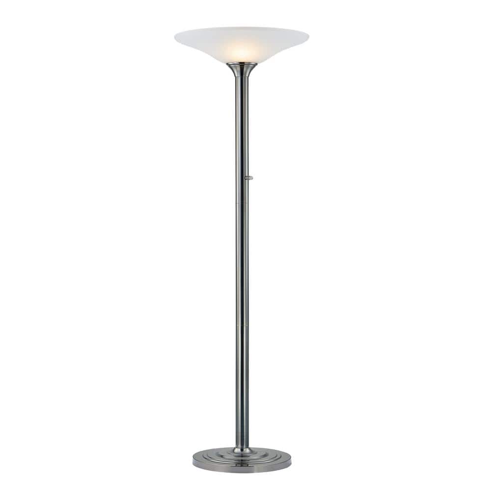ARTIVA 150W 71 in. LED Torchiere Floor Lamp with Hammered Glass Shades ...