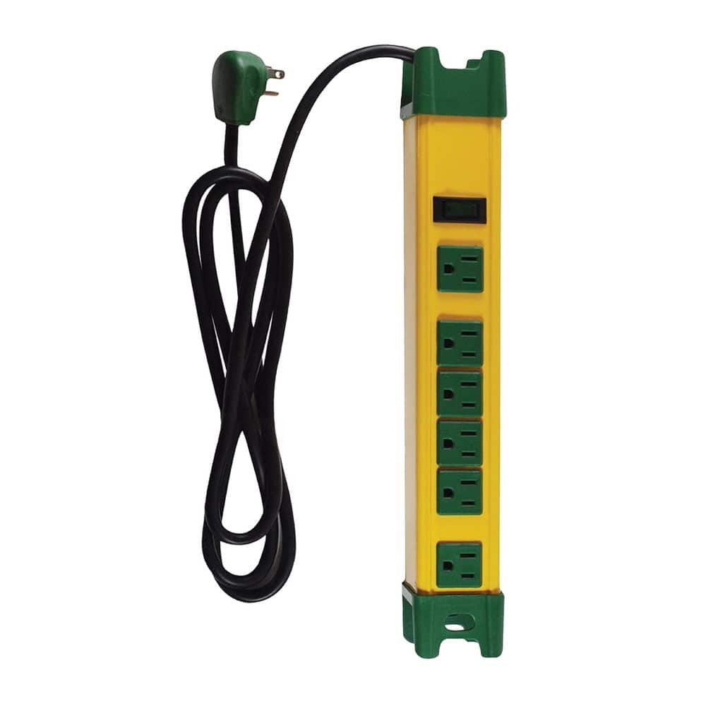 GoGreen Power 6 Outlet Metal Surge Protector w/ 6 ft. Heavy Duty Cord ...