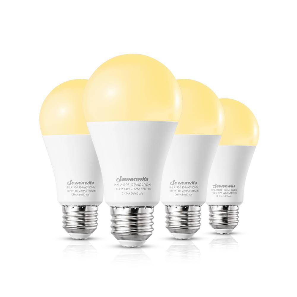 DEWENWILS 100-Watt Equivalent A19 Non-Dimmable LED Light Bulb in 3000K ...