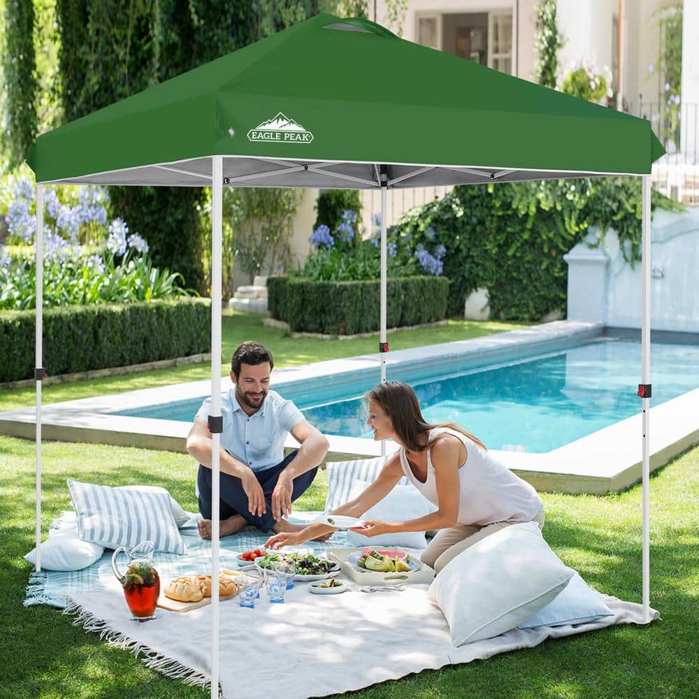 EAGLE PEAK 6.6 ft. x 6.6 ft. Outdoor Potable Pop-Up Canopy Tent with ...