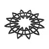 ACHLA DESIGNS 1.13 in. H Flower Trivet, Black Powder coat Finish ...
