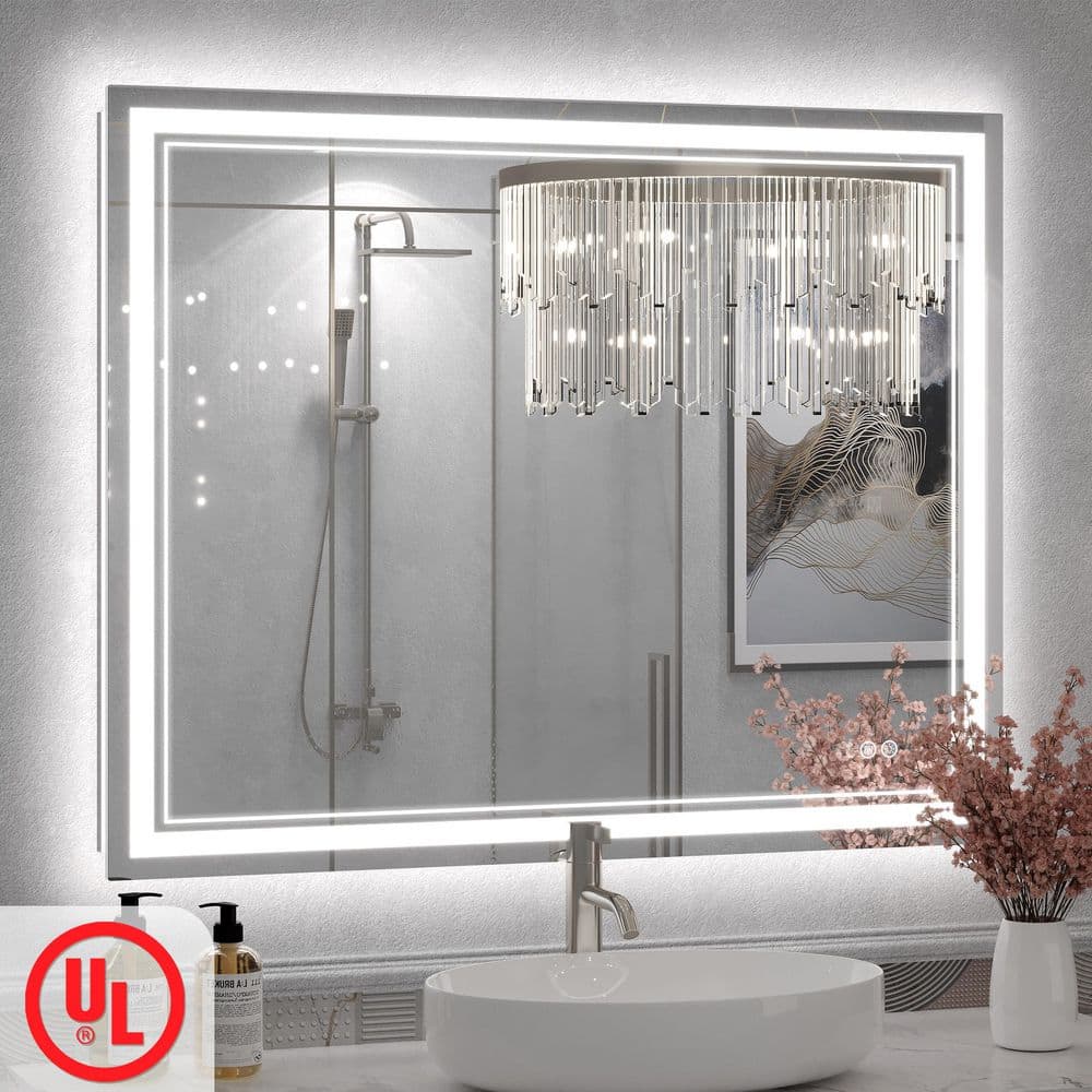 Apmir 40in.Wx30in.H Rectangular Frameless UL Certified Front and Back ...