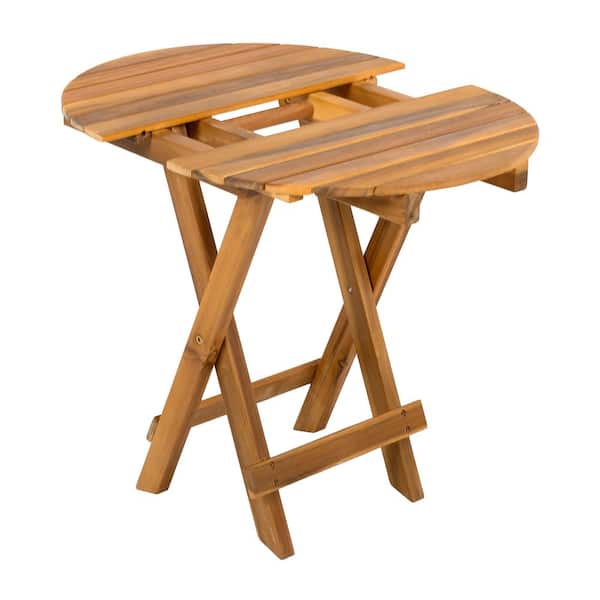 Teak Acacia Wood Outdoor Side Table, Folding Coffee Table, Portable End ...