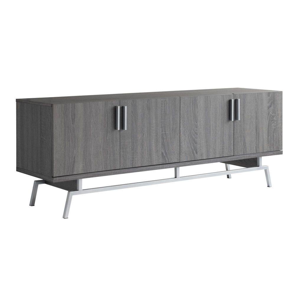 Furniture of America Tomfaul 60 in. Distressed Gray TV Stand Fits TV's ...