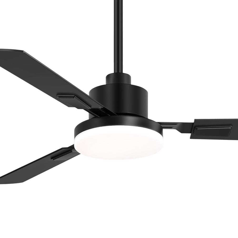 Breezary Larrisa 52 in. Indoor Black Ceiling Fan with Integrated LED ...