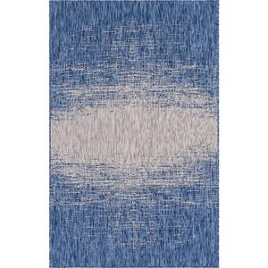 Unique Loom Azure Leopard Outdoor 5 ft. x 8 ft. Area Rug 3145229 - The ...