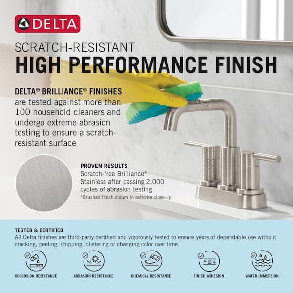 Delta Faryn Gold 8 in. Widespread Double Handle Bathroom Faucet in ...