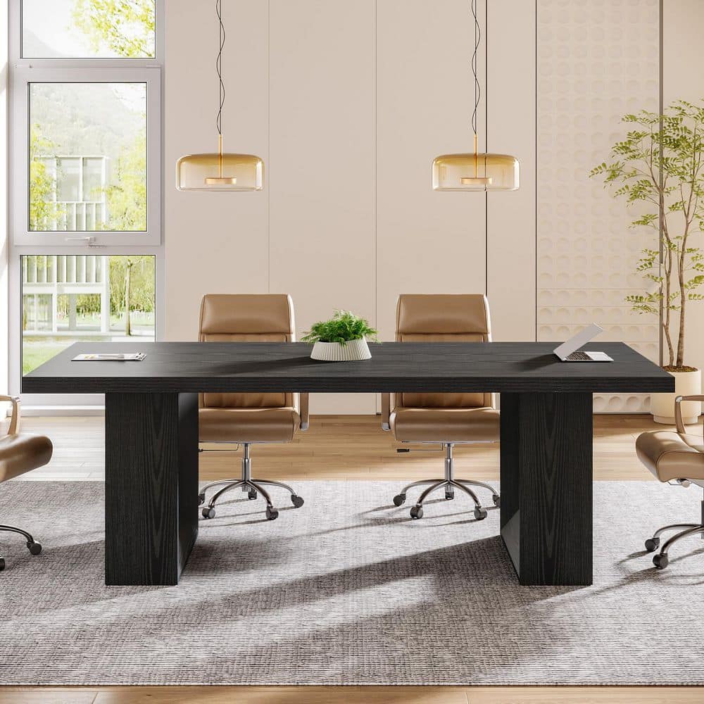 TRIBESIGNS WAY TO ORIGIN Halseey 63 in. Rectangular Black Wood Computer ...