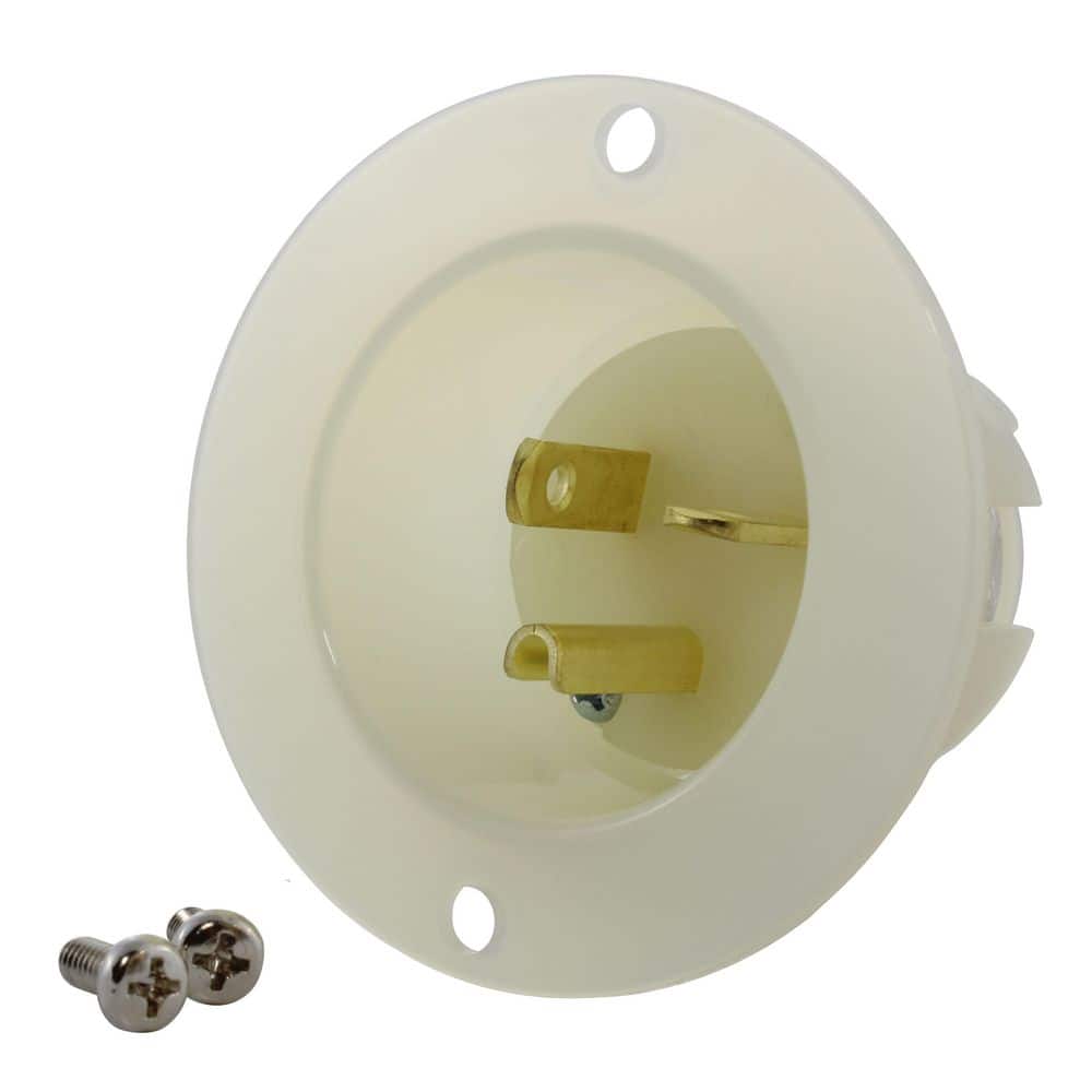 AC WORKS 20A 125V NEMA 5-20P Flanged Power Input Inlet ASIN520P-CLG ...