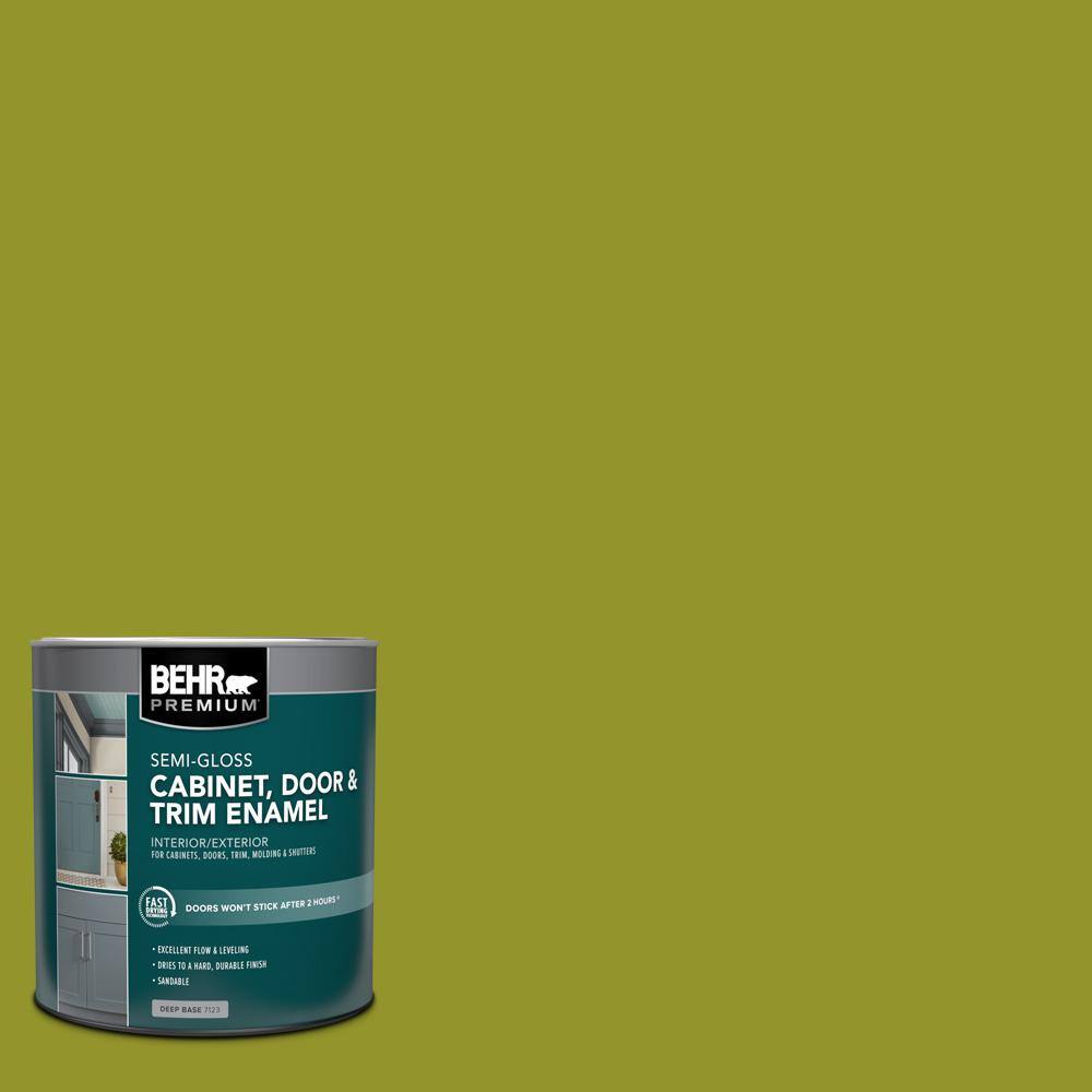 BEHR PREMIUM 1 qt. #P350-7 Lazy Lizard Semi-Gloss Enamel Interior ...