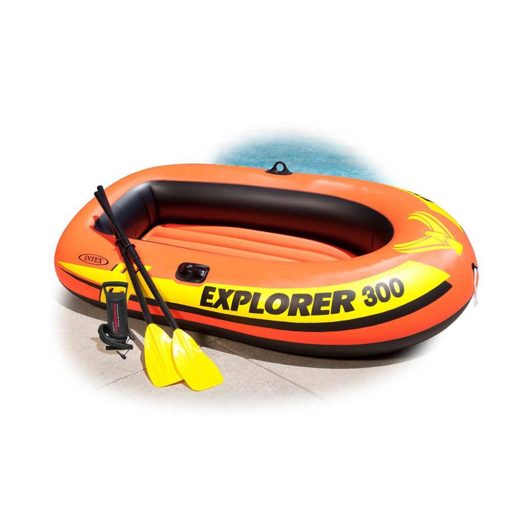 Intex Explorer 300 3-Person Compact Inflatable Raft Boat 58332EP-WMT ...