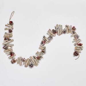 5 ft. Artificial Birch Log Garland 7160 - The Home Depot