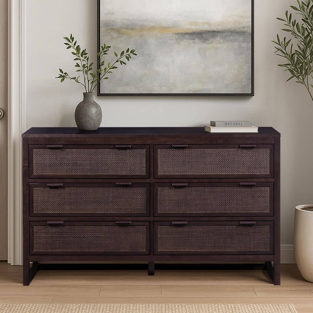 Teamson Home Hatteras Espresso 55 in. Wide Solid Pine Wood Frame ...