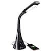 OttLite 10 in. Black Swerve LED Desk Lamp with 3 Color Modes with USB ...