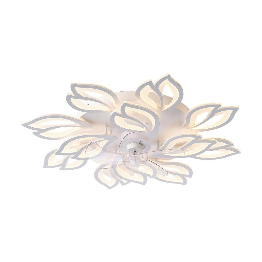 OLUZO 35 in. Indoor White Ceiling Fan with Lights Remote Control ...