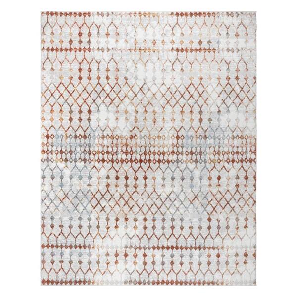 Gertmenian & Sons Ciaran Seren Ivory/Red/Gray 5 ft. x 7 ft. Moroccan ...