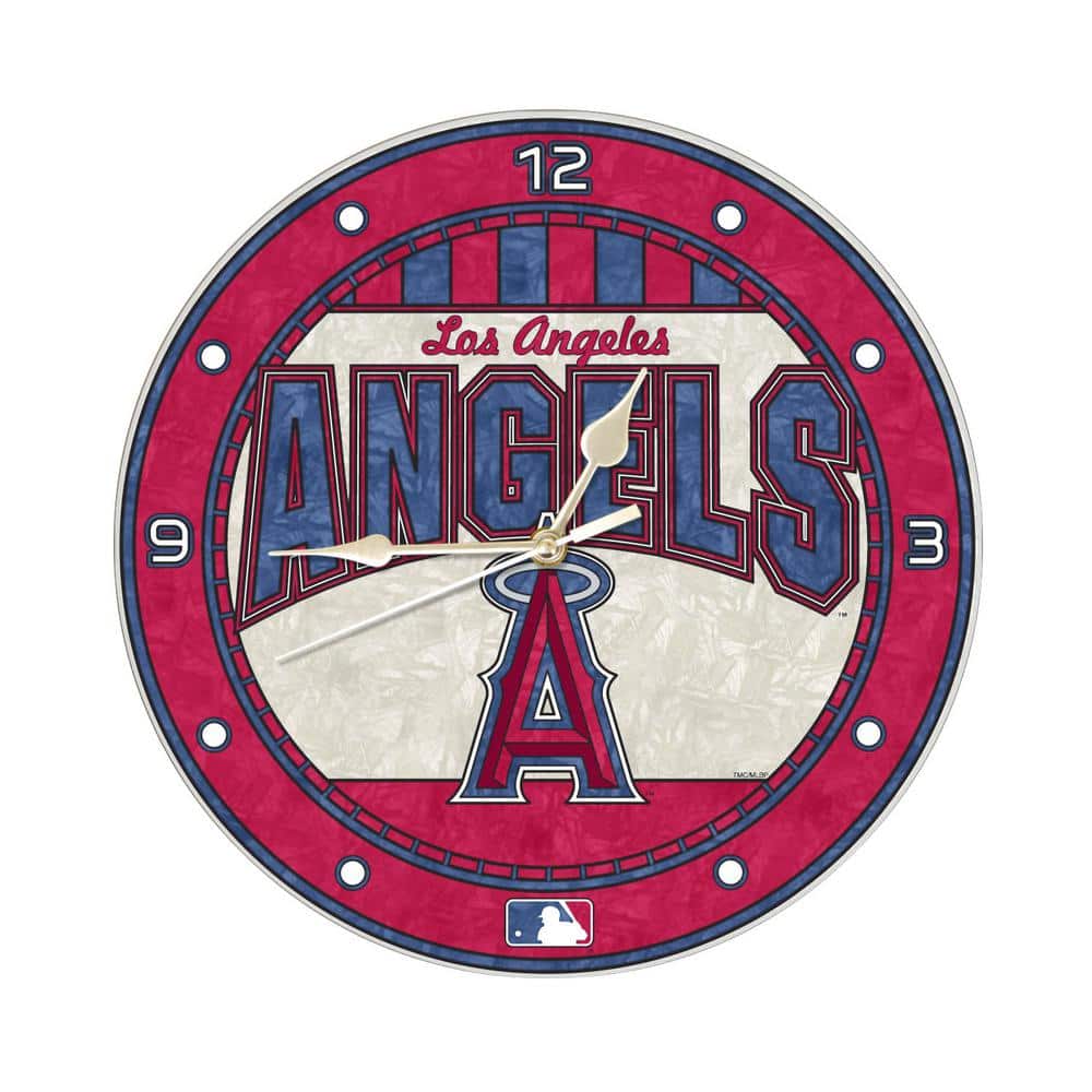 The Memory Company MLB 12 in. Angels Art Glass Clock MLB-AAN-274 - The ...