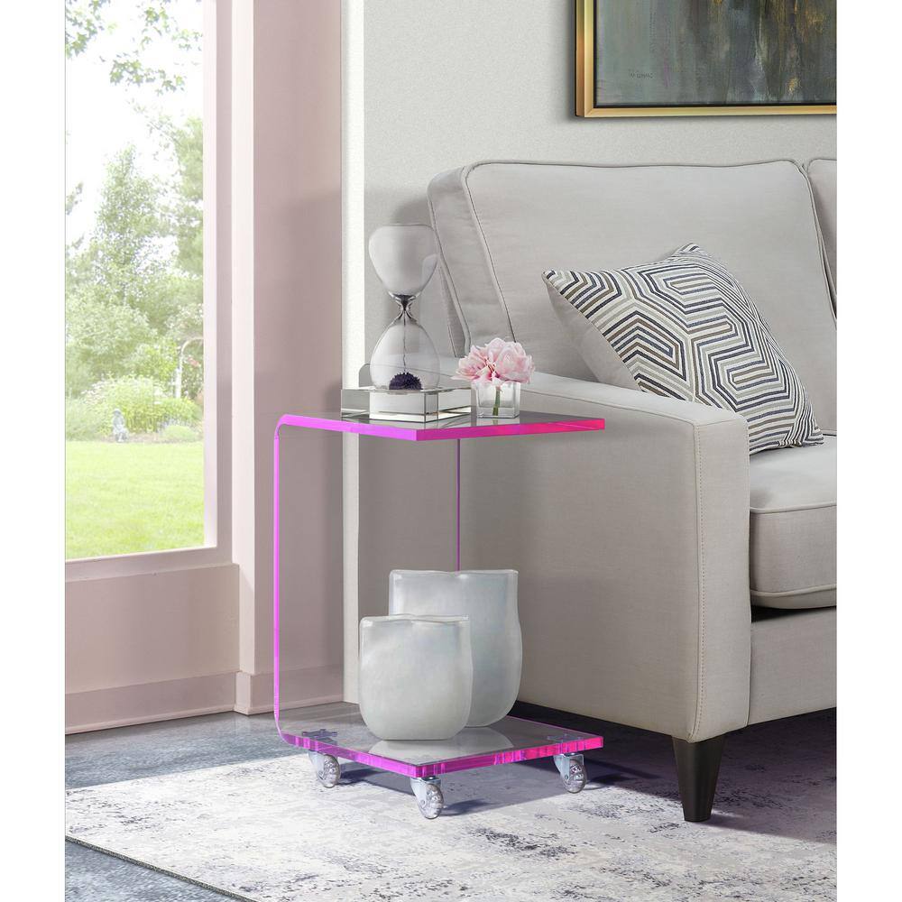 Picket House Furnishings Peek Acrylic 13 in. Snack Table in Pink ...