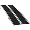 HOMCOM 8 ft. Aluminum Portable Skidproof PVC Carpeted Folding ...