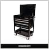 Husky 33 in. W 4-Drawer Mechanics Tool Utility Cart in Gloss Black ...