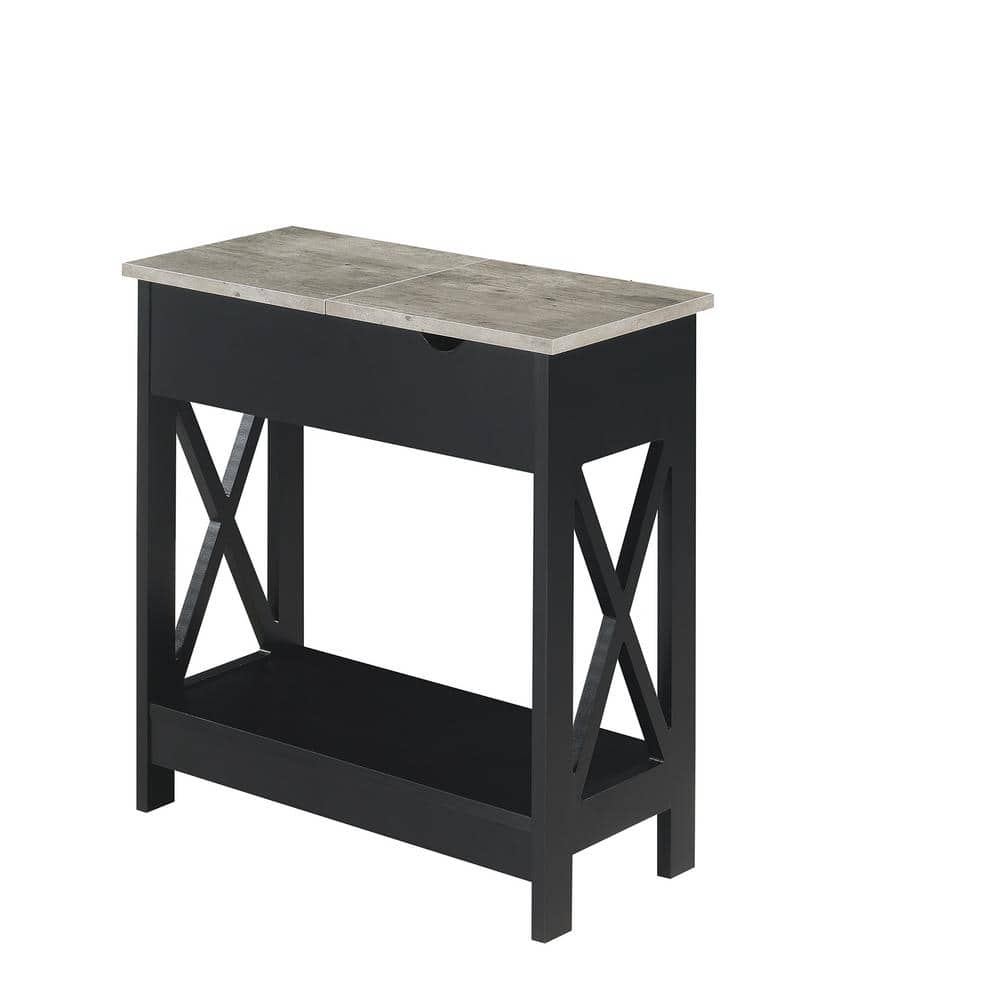 Convenience Concepts Oxford 23.75 in. W Faux Birch/Black Rectangle ...