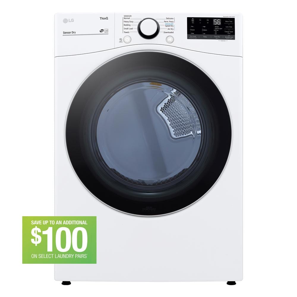 LG 7.4 cu. ft. Large Capacity vented Smart Stackable Electric Dryer ...