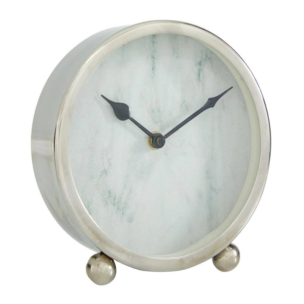 Litton Lane Silver Stainless Steel Glam Analog Tabletop Clock 42470 ...