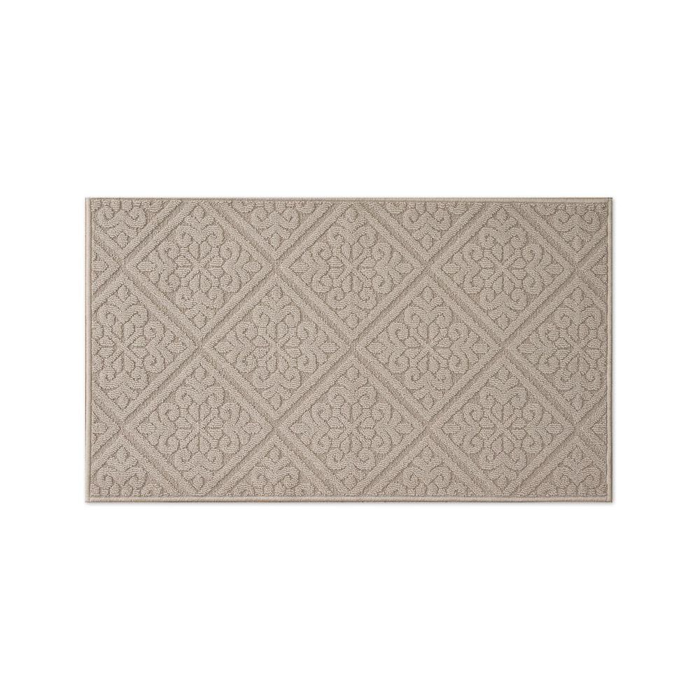 Laura Ashley Austell Solid 2 ft. x 4 ft. Linen Geometric Area Rug ...