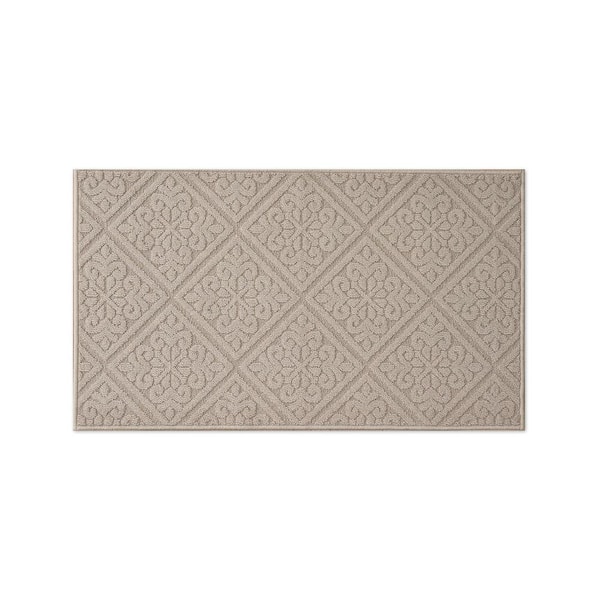 Laura Ashley Austell Solid 2 ft. x 4 ft. Linen Geometric Area Rug ...