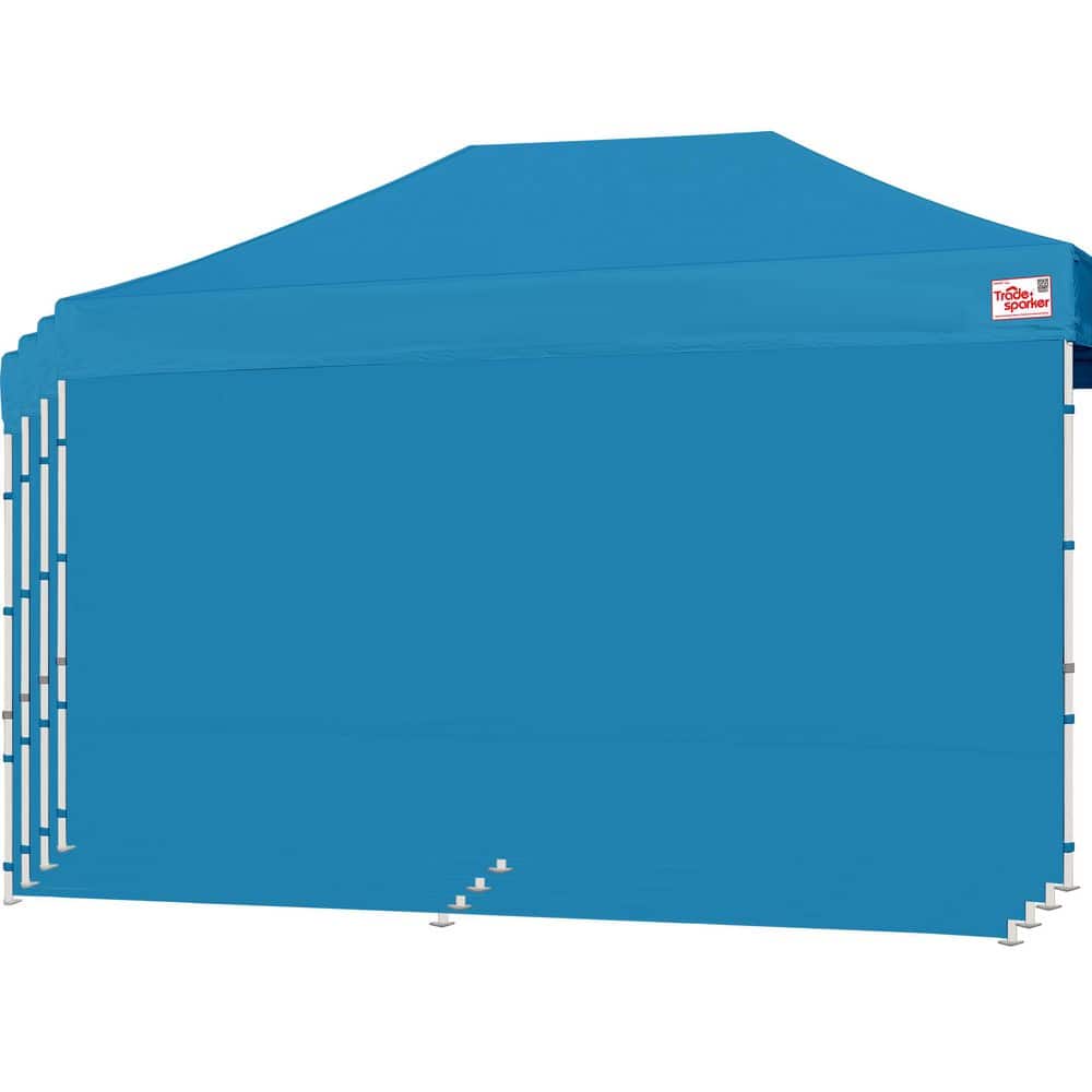 Tradesparker Series 10 ft. x 20 ft. Turquoise Pop-Up Canopy Tent with 4 ...