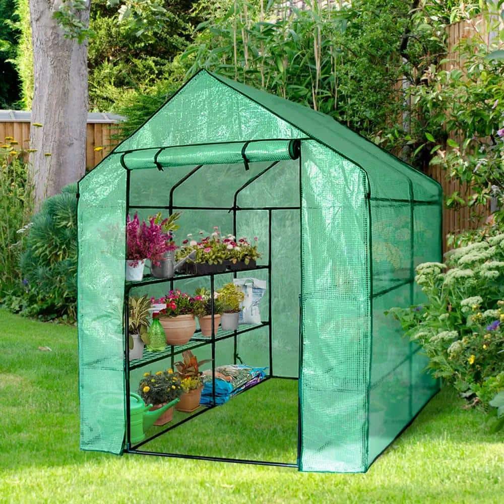 Jardineer 77- inch Trellis ，Metal Frame with Durable PE Cover Square ...