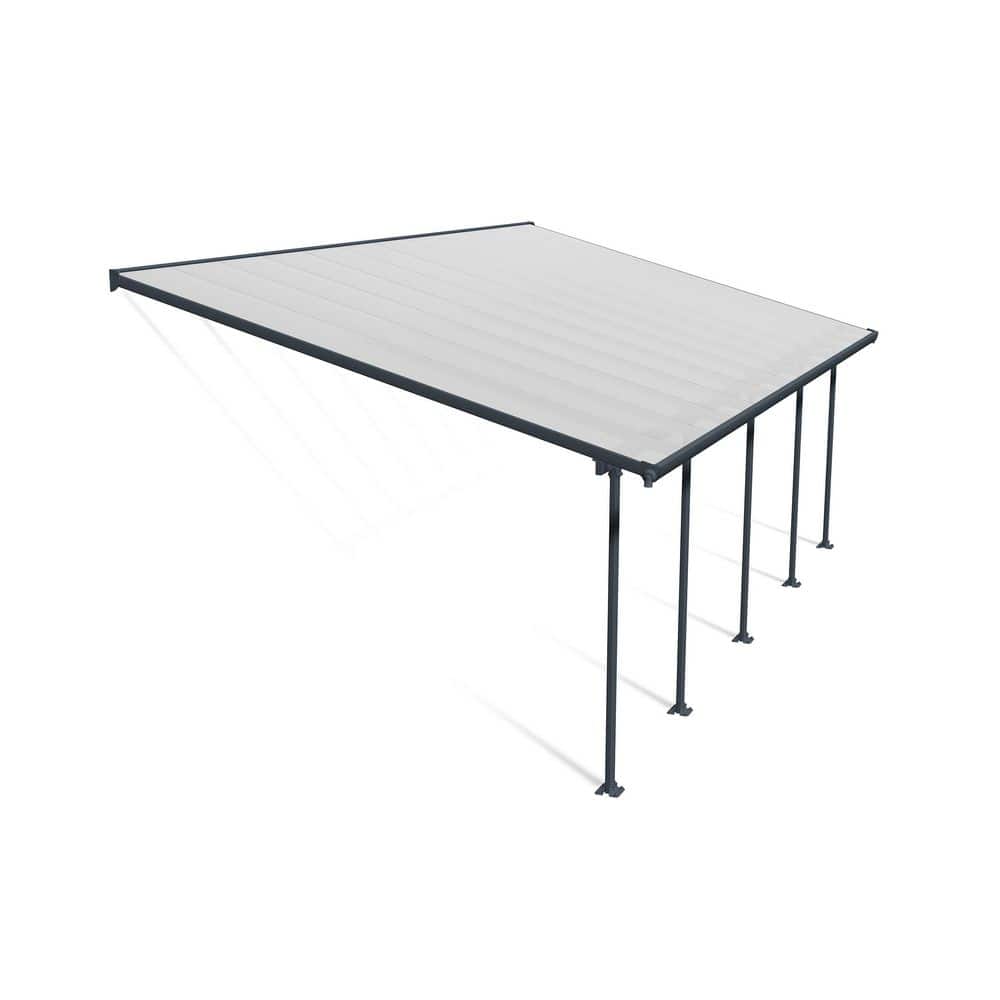 CANOPIA by PALRAM Feria 13 ft. x 26 ft. Gray/Clear Aluminum Patio Cover ...