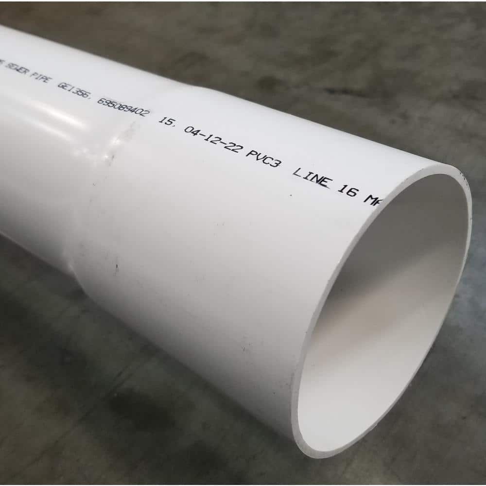 VPC 4 in. x 10 ft. PVC Sewer Pipe 6004 - The Home Depot