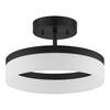 Home Decorators Collection Kipling 13.78 in. Black LED Semi Flush Mount ...